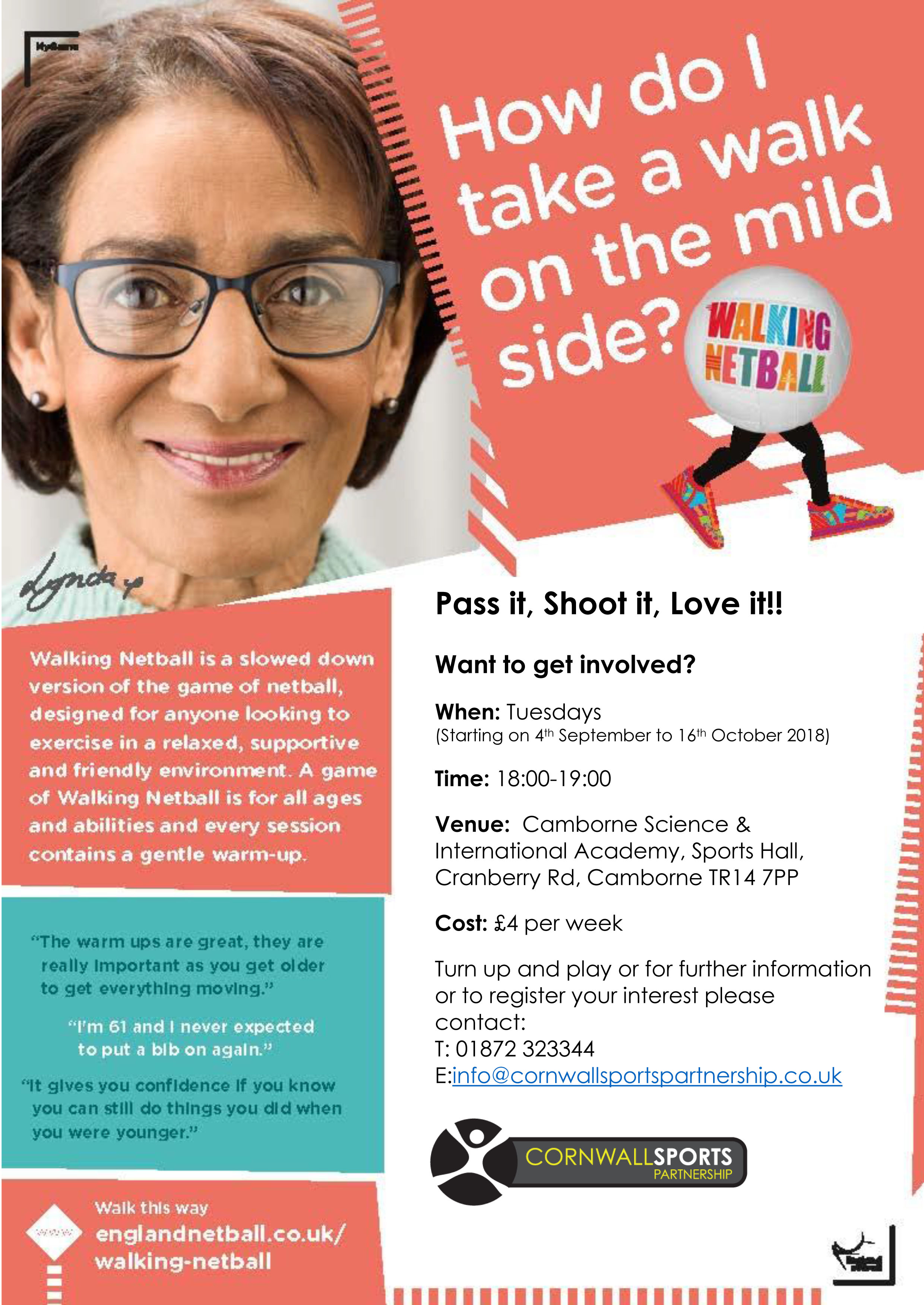 Walking Netball Opportunities! – CORNWALL FEDERATION OF WOMEN'S INSTITUTES