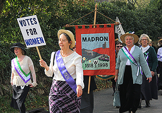 Madron WI marches for women’s votes! – CORNWALL FEDERATION OF WOMEN'S ...
